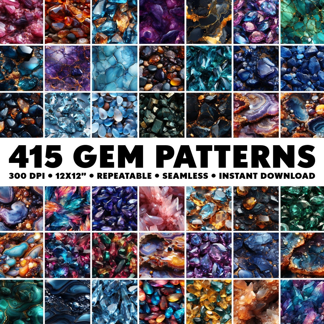 415 Gem Patterns Quartz Seamless Gemstone Patterns Repeatable Mineral ...