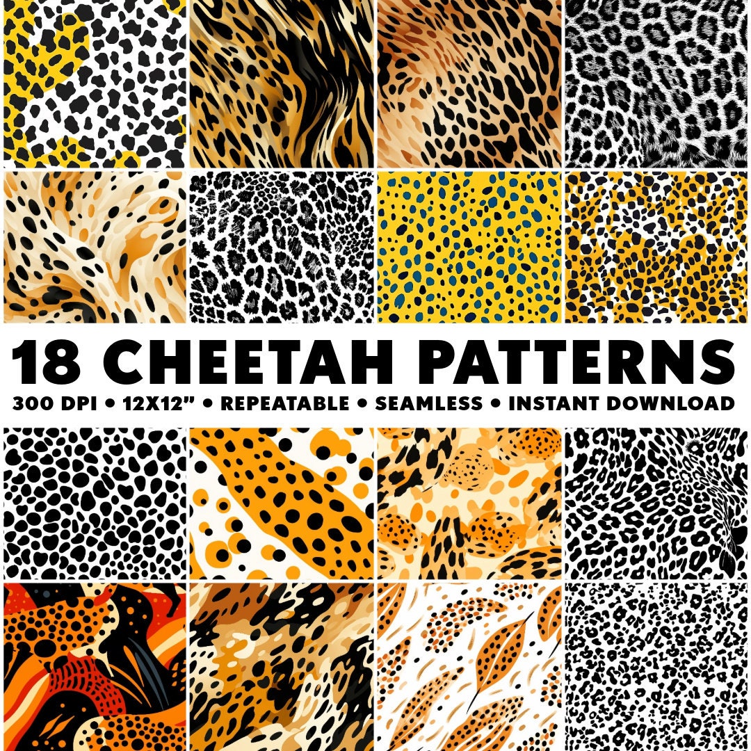18 Cheetah Patterns Seamless Leopard Patterns Repeatable Cheetah ...