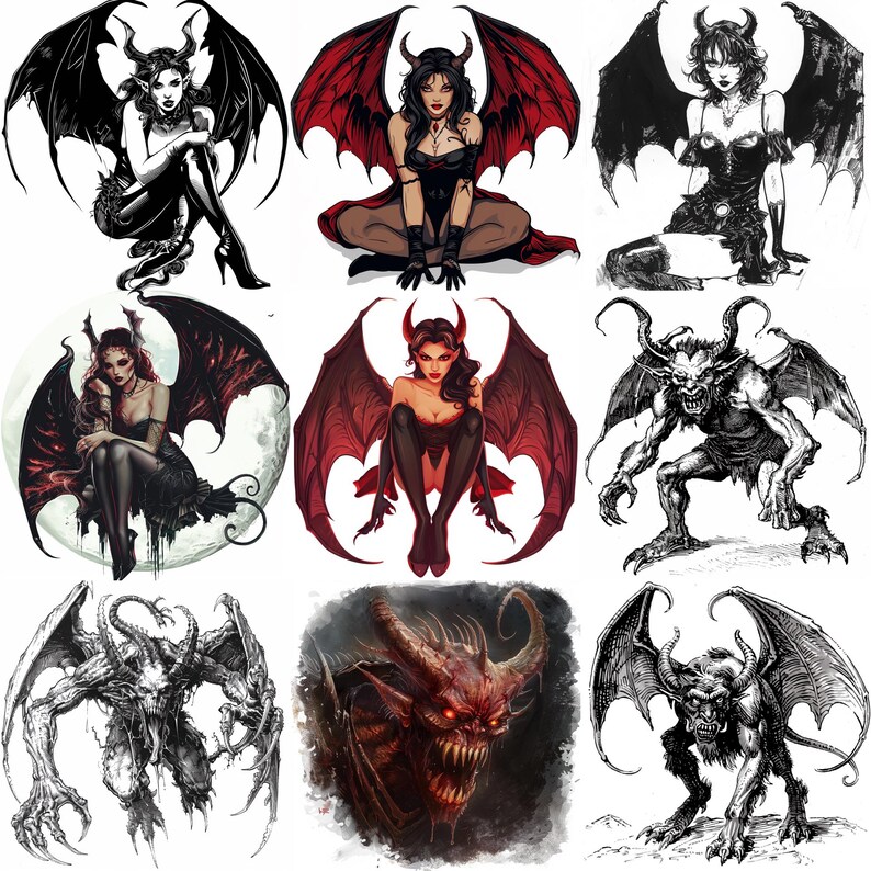 93 Hell Clipart Images Demon PNG Sticker Demonic Design Succubus Illustration Gargoyle Clipart ...