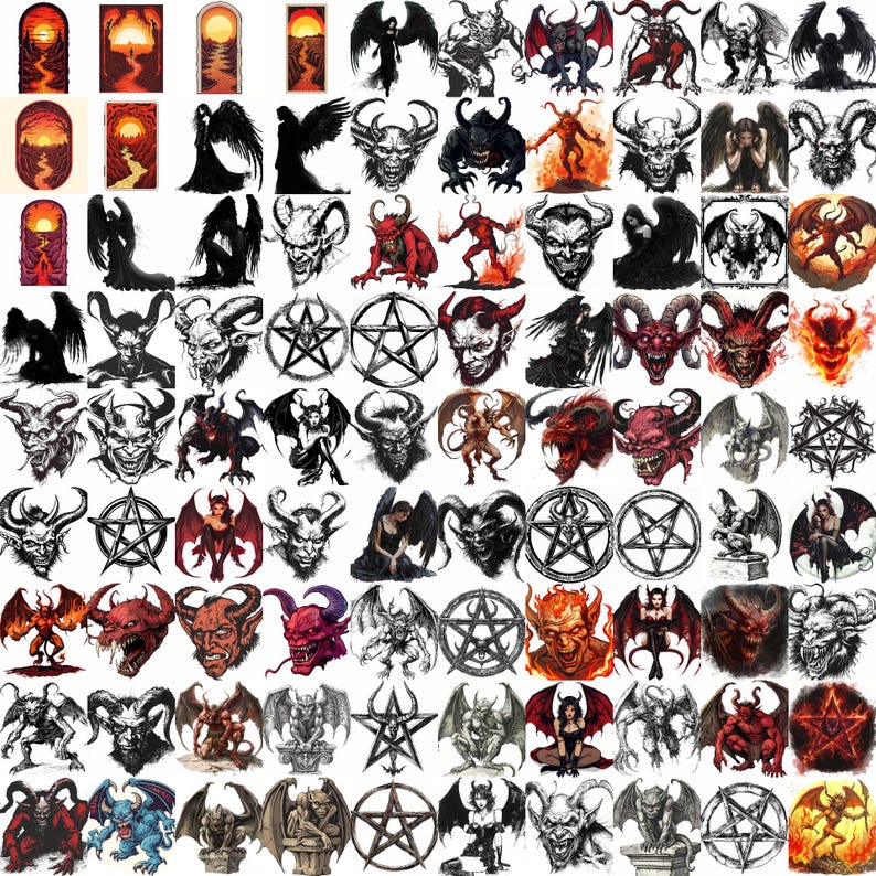93 Hell Clipart Images Demon PNG Sticker Demonic Design Succubus ...
