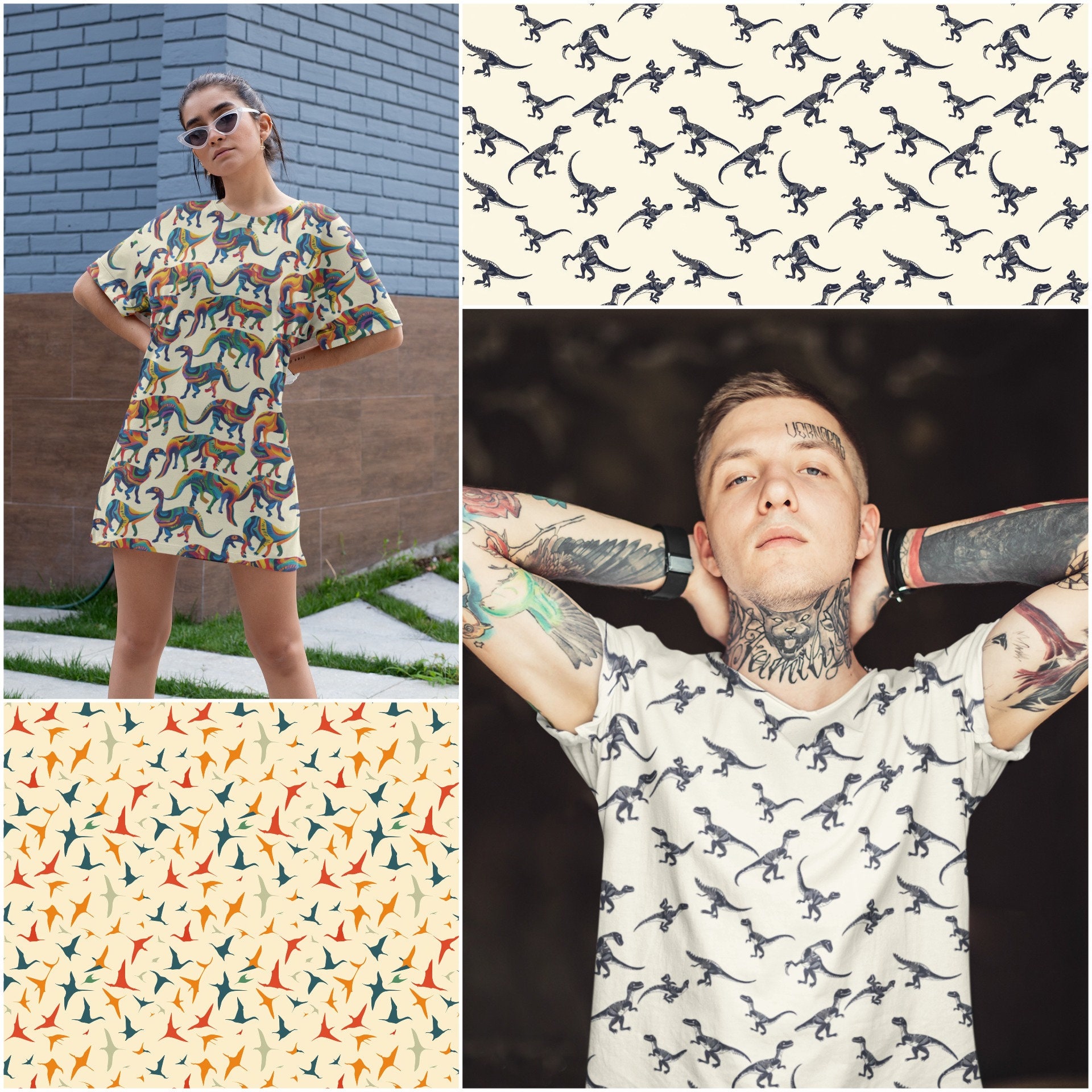 70 Dinosaur Patterns Seamless Dino Patterns T-rex Repeatable Dinosaur ...