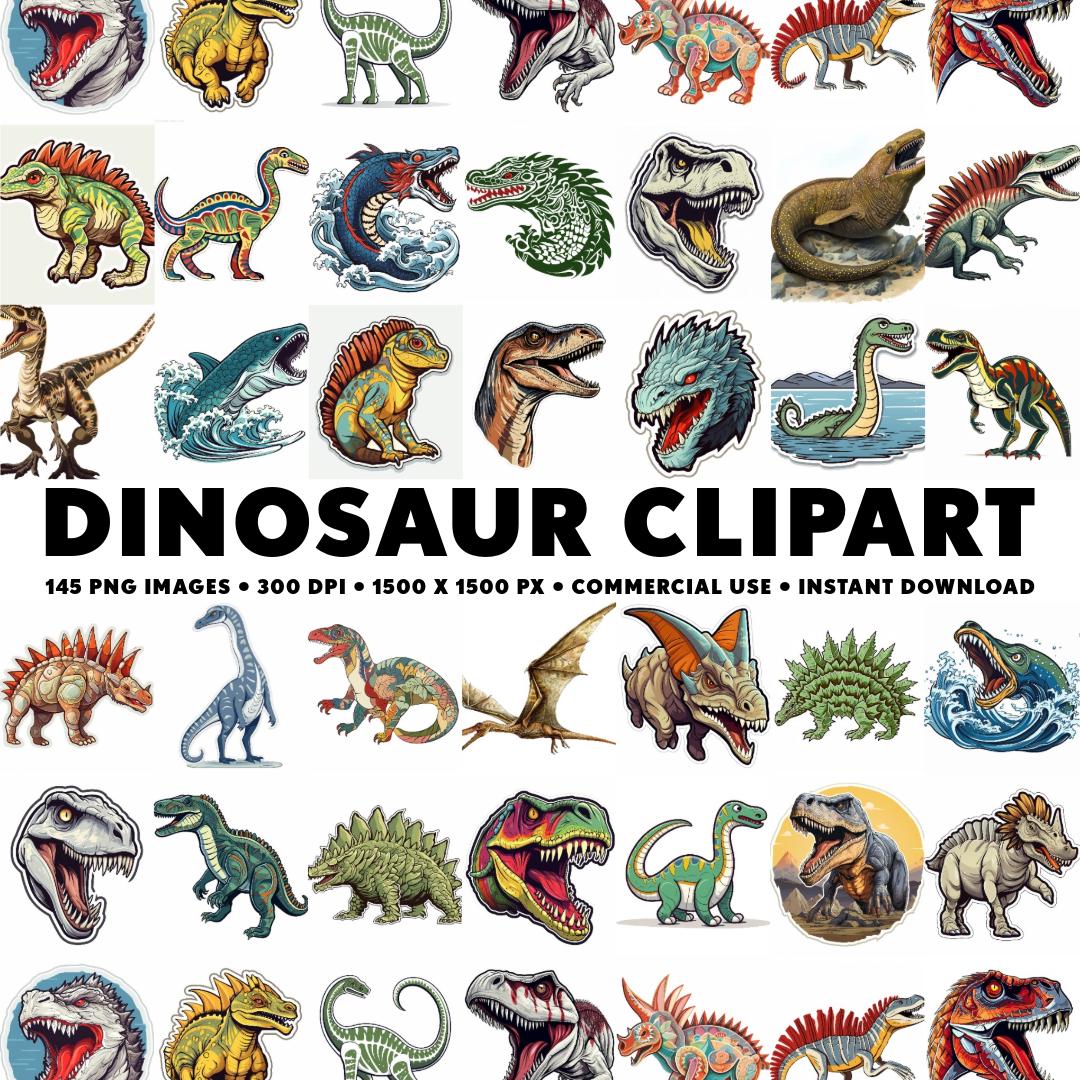 145 Dinosaur Clipart Images T-rex PNG Sticker Velociraptor Design ...