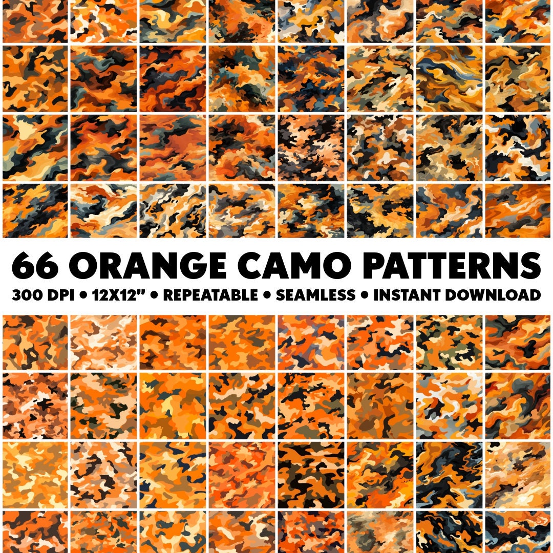 66 Orange Camo Patterns Seamless Patterns Endless Camouflage Pattern ...