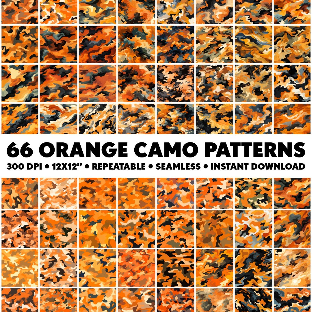 66 Orange Camo Patterns Seamless Patterns Endless Camouflage Pattern ...