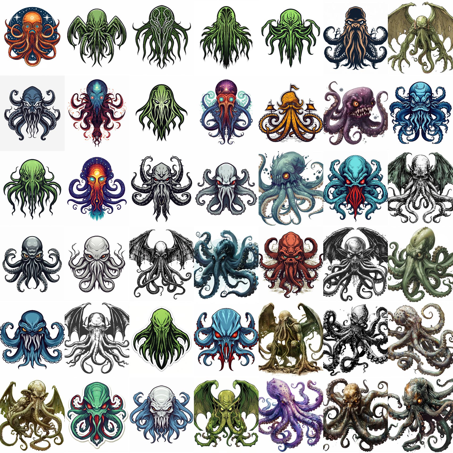 45 Cthulhu Clipart Images Kraken PNG Sticker Cthulhu Design Kraken ...