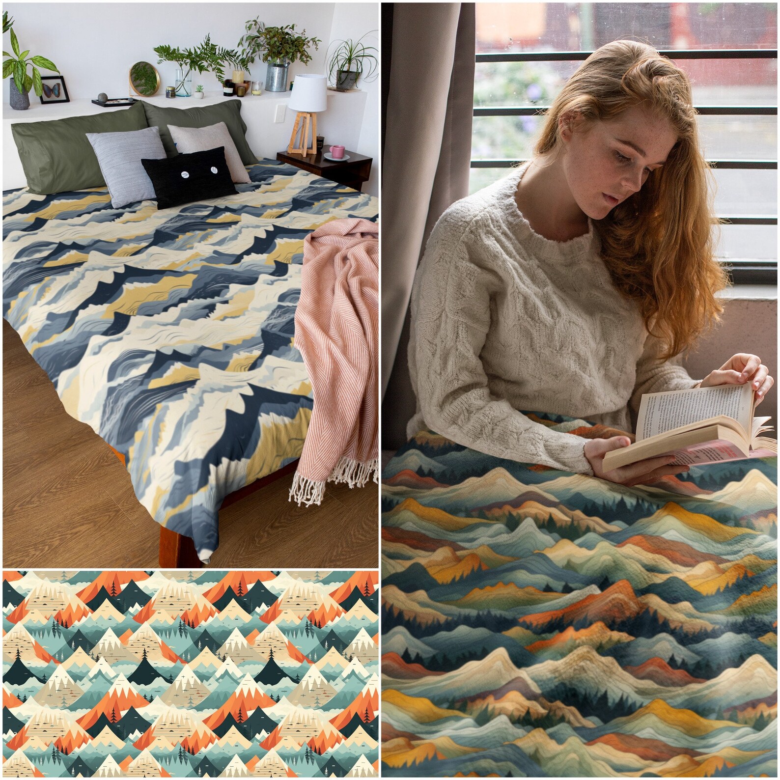 8 Mountain Patterns Seamless Mountain Range Patterns Repeatable Peaks ...