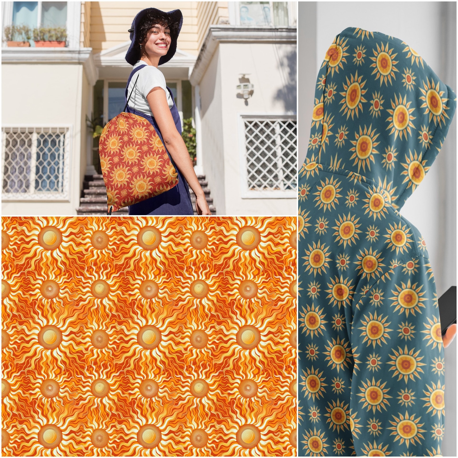 20 Sun Patterns Yellow Seamless Suns Patterns Repeatable Sun Pattern ...