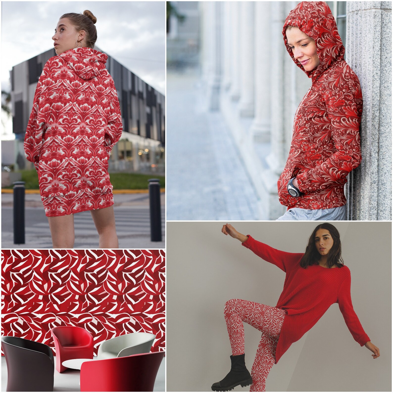 46 Red Abstract Patterns Red Seamless Patterns Red Endless Abstract Red ...