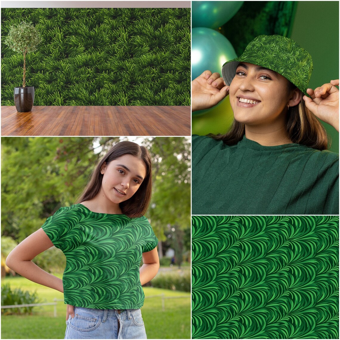 16 Grass Patterns Green Seamless Patterns Grassy Repeatable Pattern ...