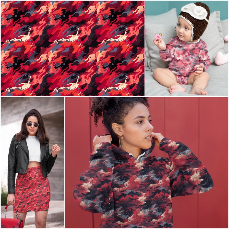 273 Red Camo Patterns Seamless Patterns Endless Camouflage Pattern ...