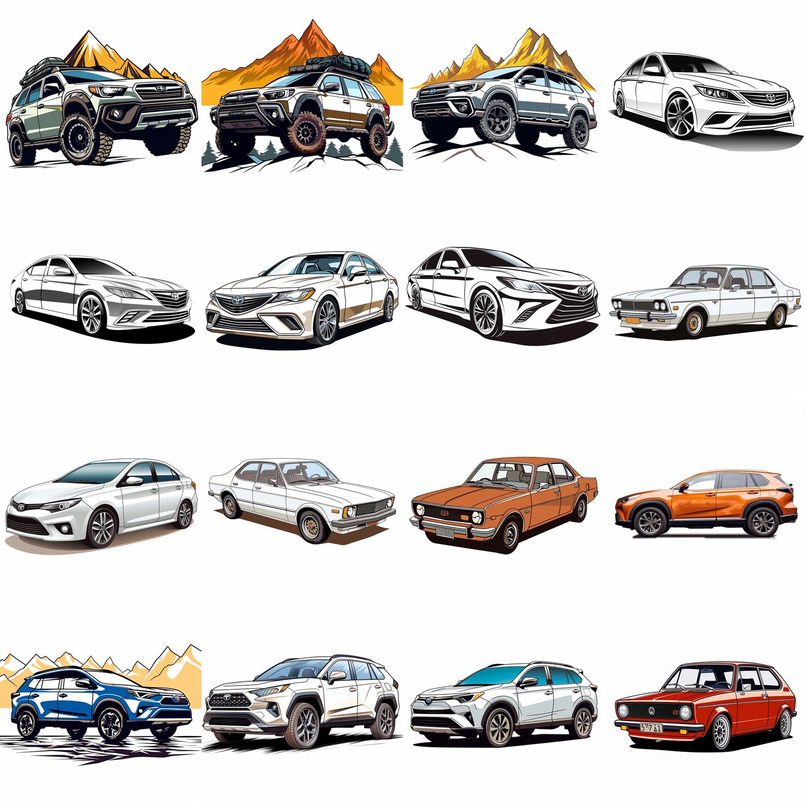 154 Car Clipart Images Sedan PNG Sticker Classic SUV Design Van ...