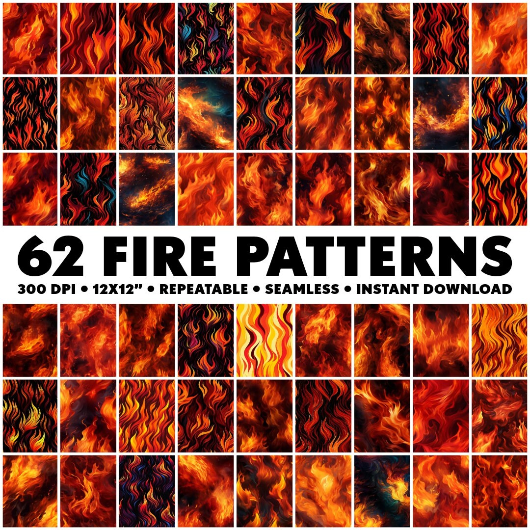 62 Fire Patterns Seamless Blaze Patterns Fire Repeatable Explosion ...