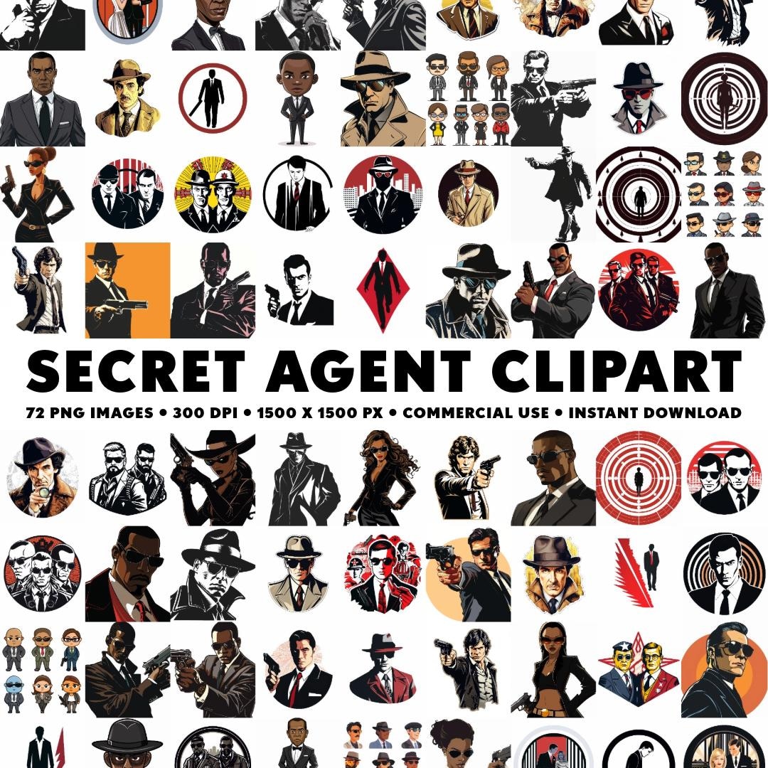 72 Secret Agent Clipart Images Military Force PNG Sticker Espionage ...