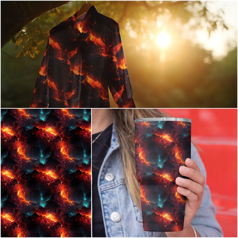 8 Lava Patterns Seamless Fire Patterns Molten Repeatable Lava Pattern ...