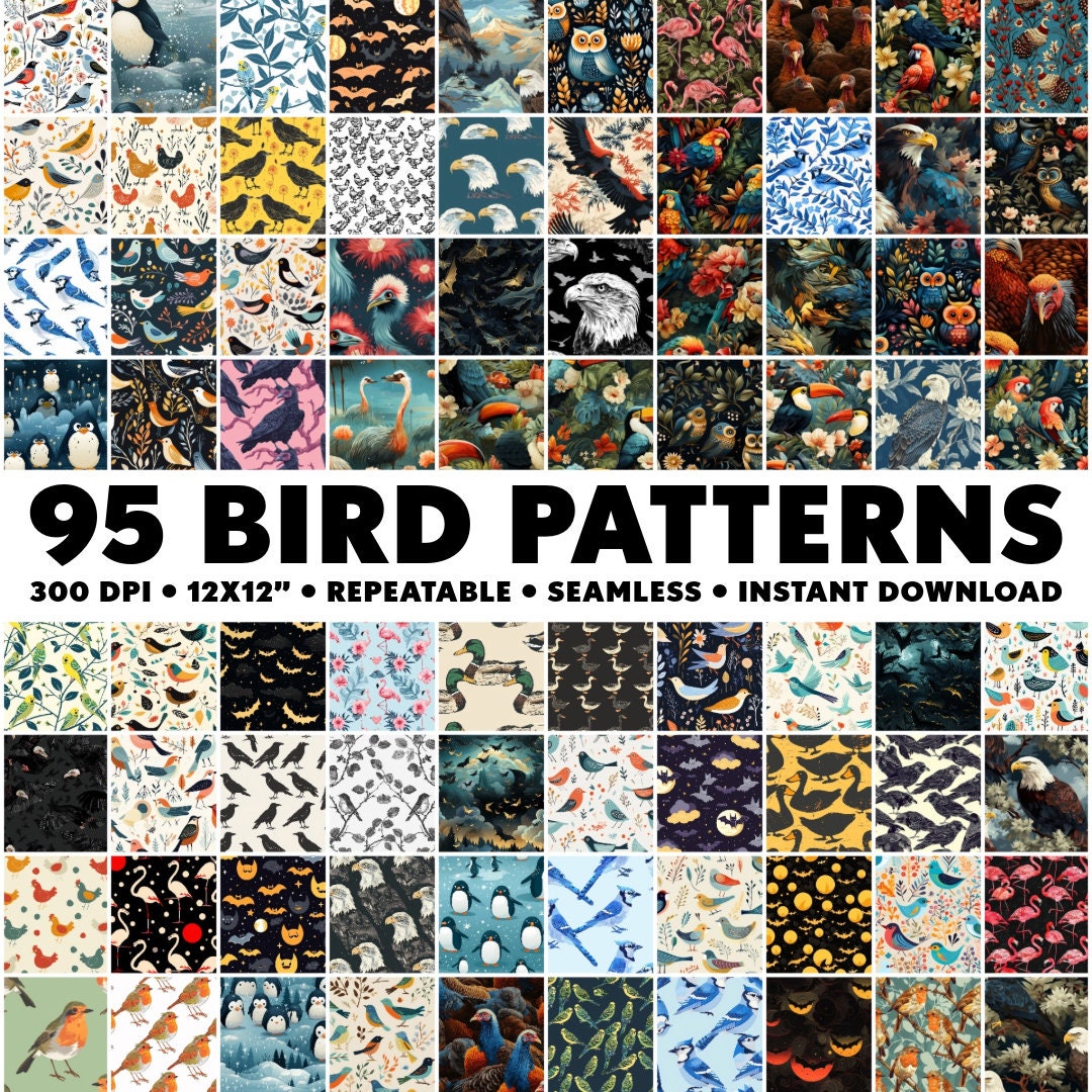 95 Bird Patterns Seamless Birds Patterns Repeatable Bird Pattern ...
