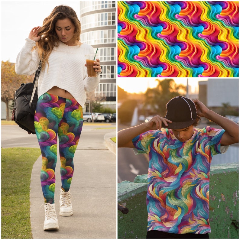 55 Rainbow Abstract Patterns Rainbow Seamless Patterns Colorful Endless ...