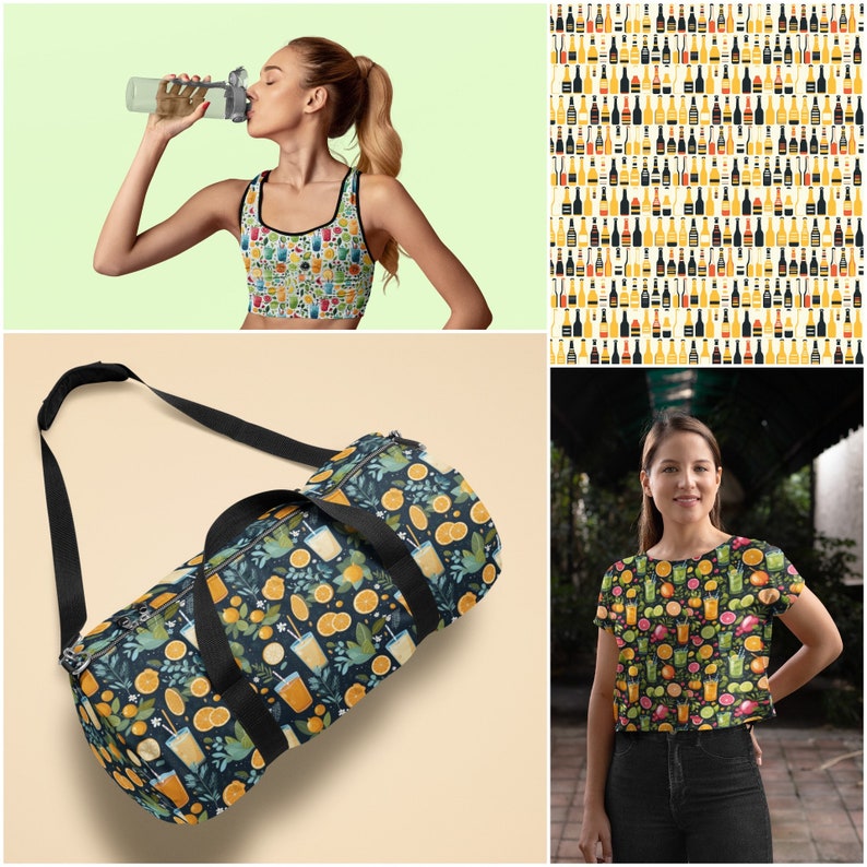 40 Drink Patterns Seamless Beer Patterns Repeatable Margarita Pattern ...