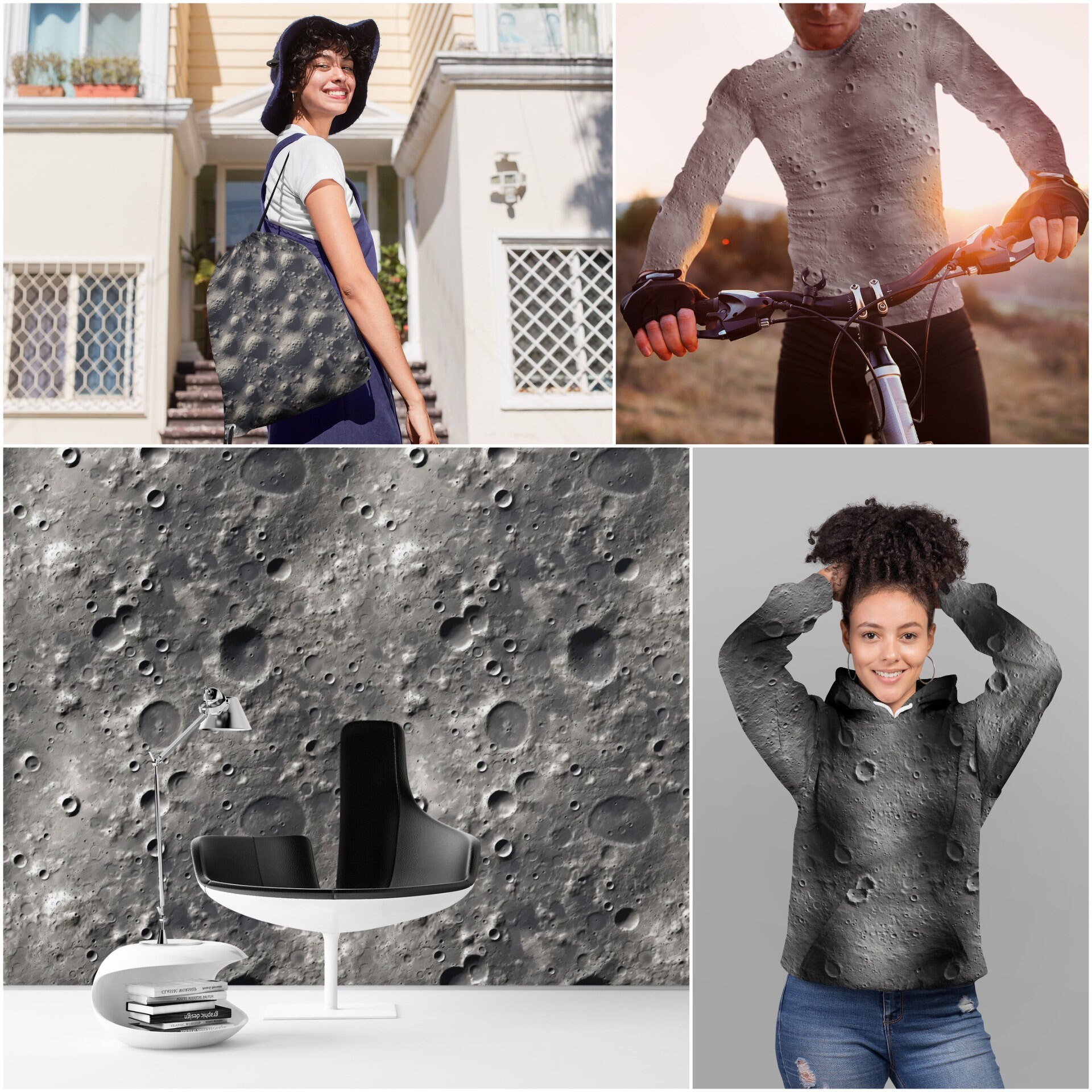 25 Moon Patterns Lunar Surface Seamless Patterns Crater Repeatable Moon ...