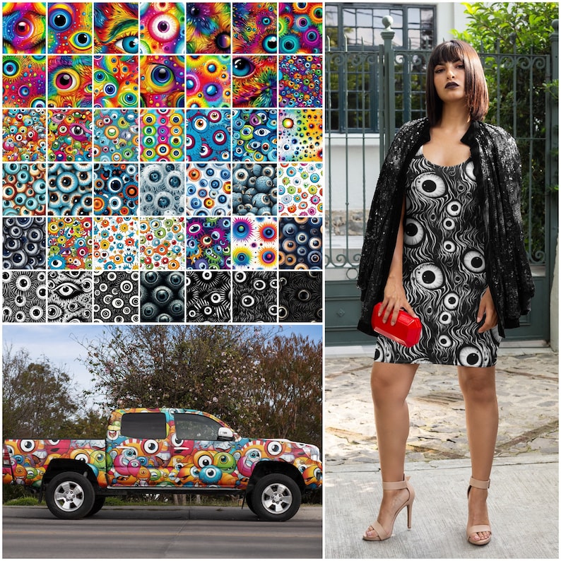 44 Eyeball Patterns Eyes Seamless Patterns Eyeball Repeatable Eye Pattern Endless Eyes Pattern ...