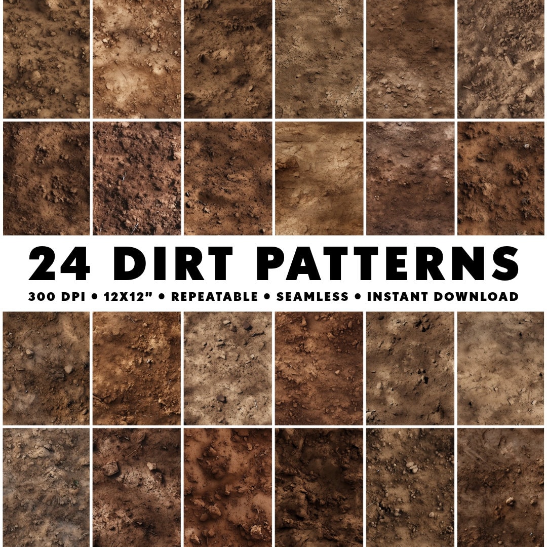 24 Dirt Patterns Soil Seamless Patterns Mud Repeatable Ground Pattern ...