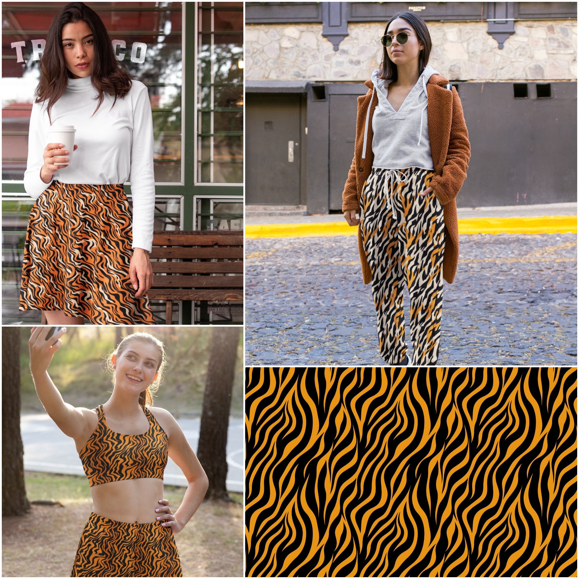 16 Tiger Stripe Patterns Animal Seamless Patterns Nature Repeatable ...