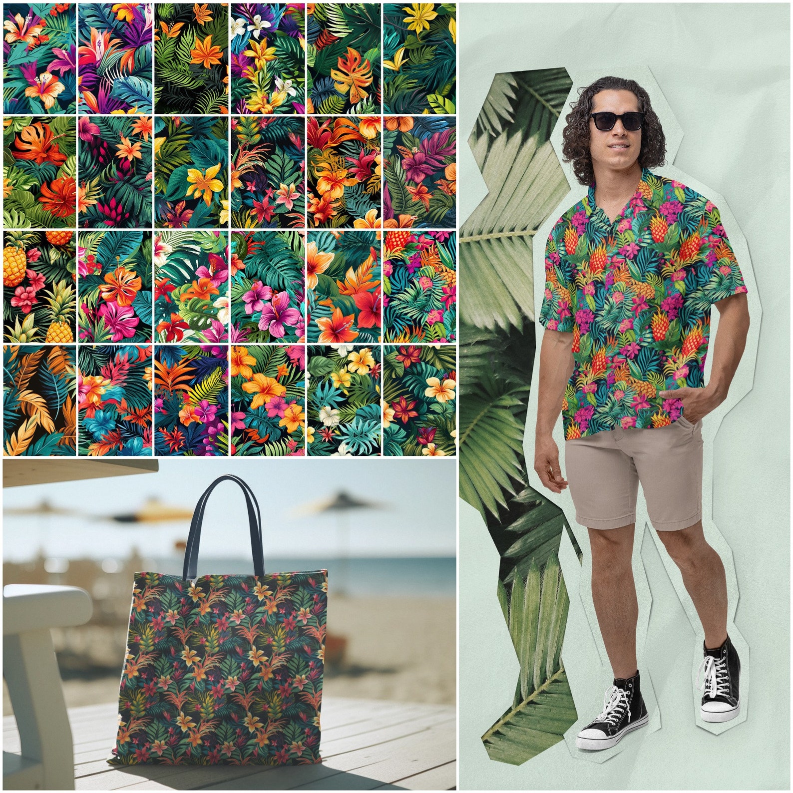 24 Tropical Patterns Flower Seamless Tropical Patterns Repeatable ...