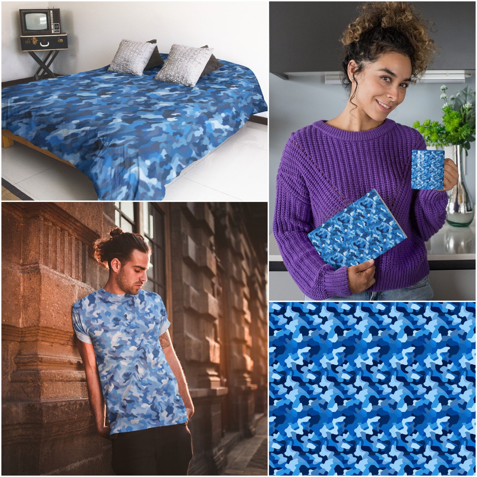 180 Blue Camo Patterns Seamless Patterns Endless Camouflage Pattern ...