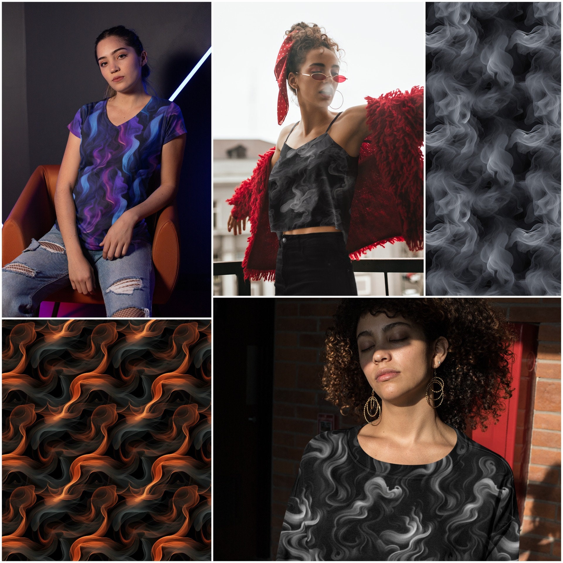 15 Smoke Patterns Smokey Seamless Patterns Fire Repeatable Pattern ...