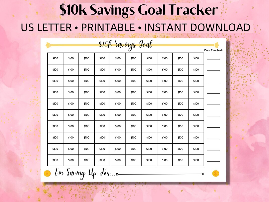10k Challenge | 10k Savings Goal | Saving Goal | Savings Challenge ...