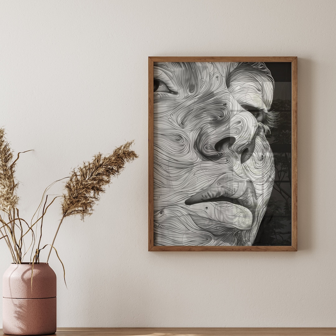 Sgraffito Woman Portrait Wall Decor Home Decoration Handcrafted Wall ...