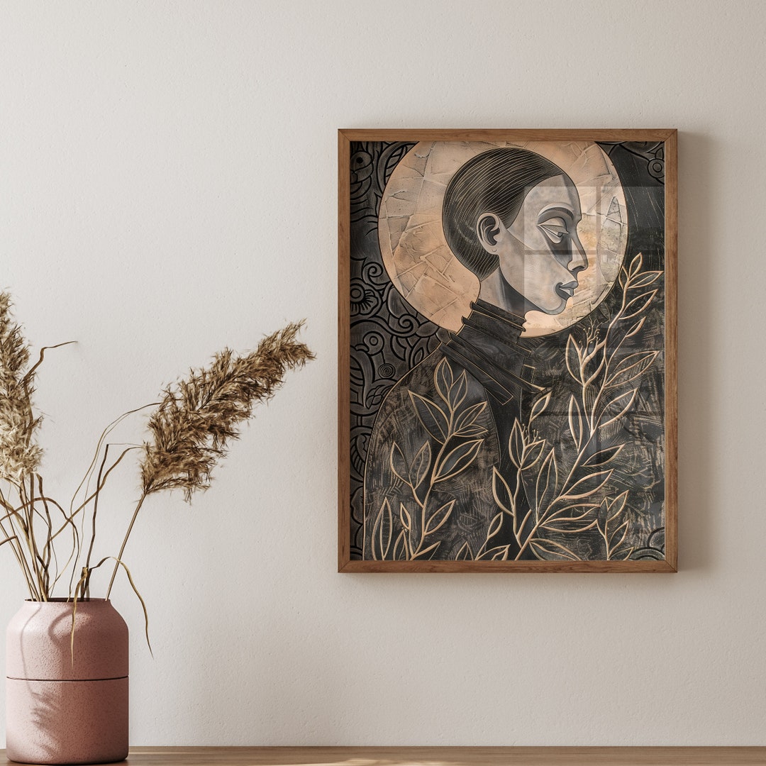 Sgraffito Human Art Print Black and White Wall Decor Reflective ...