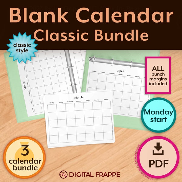 Monthly Calendar - Etsy