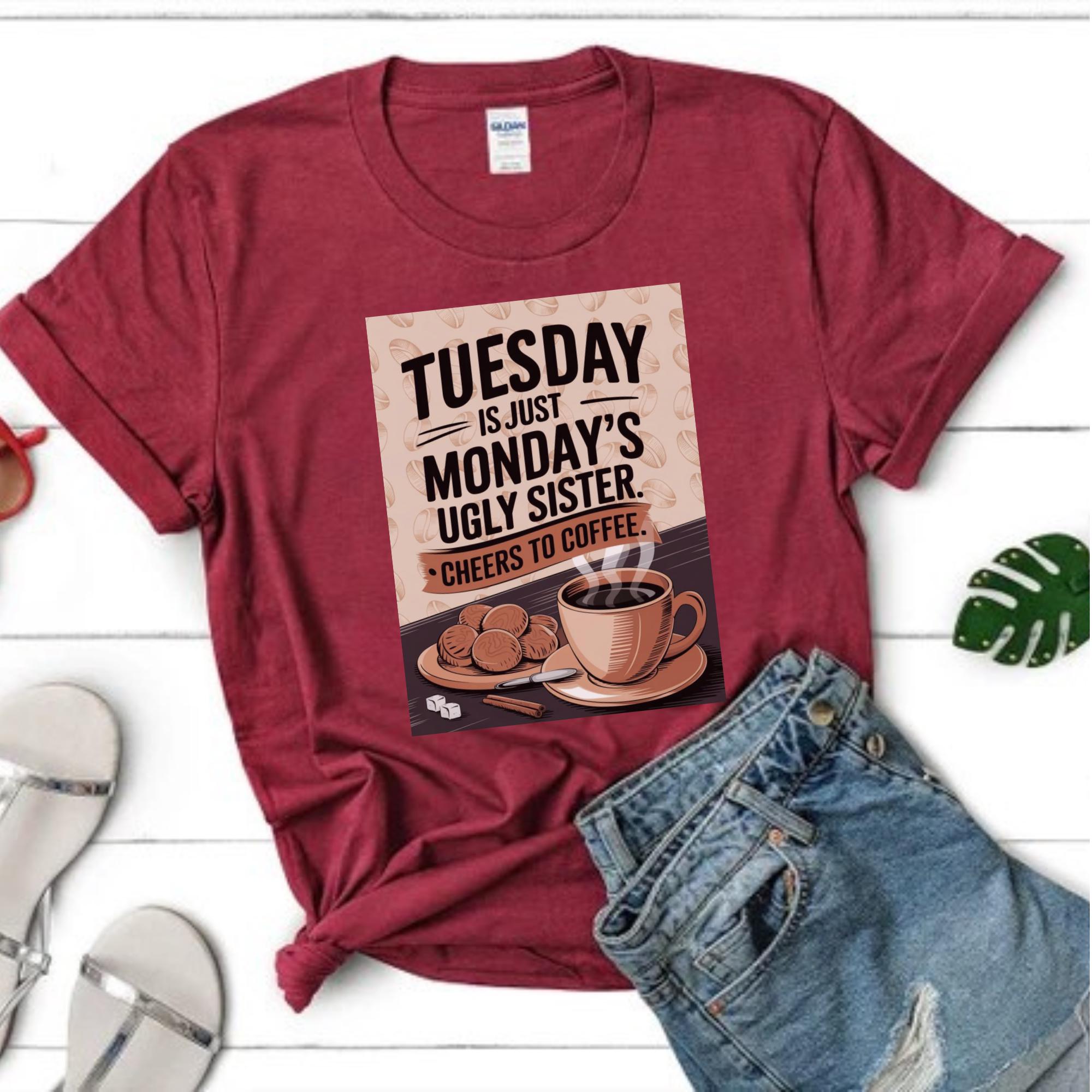 Tuesday is Monday's Ugly Sister Shirt - Funny Coffee T-shirt, Unisex ...