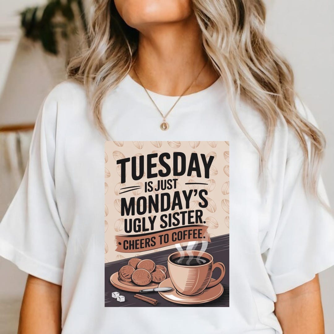 Tuesday is Monday's Ugly Sister Shirt - Funny Coffee T-shirt, Unisex ...