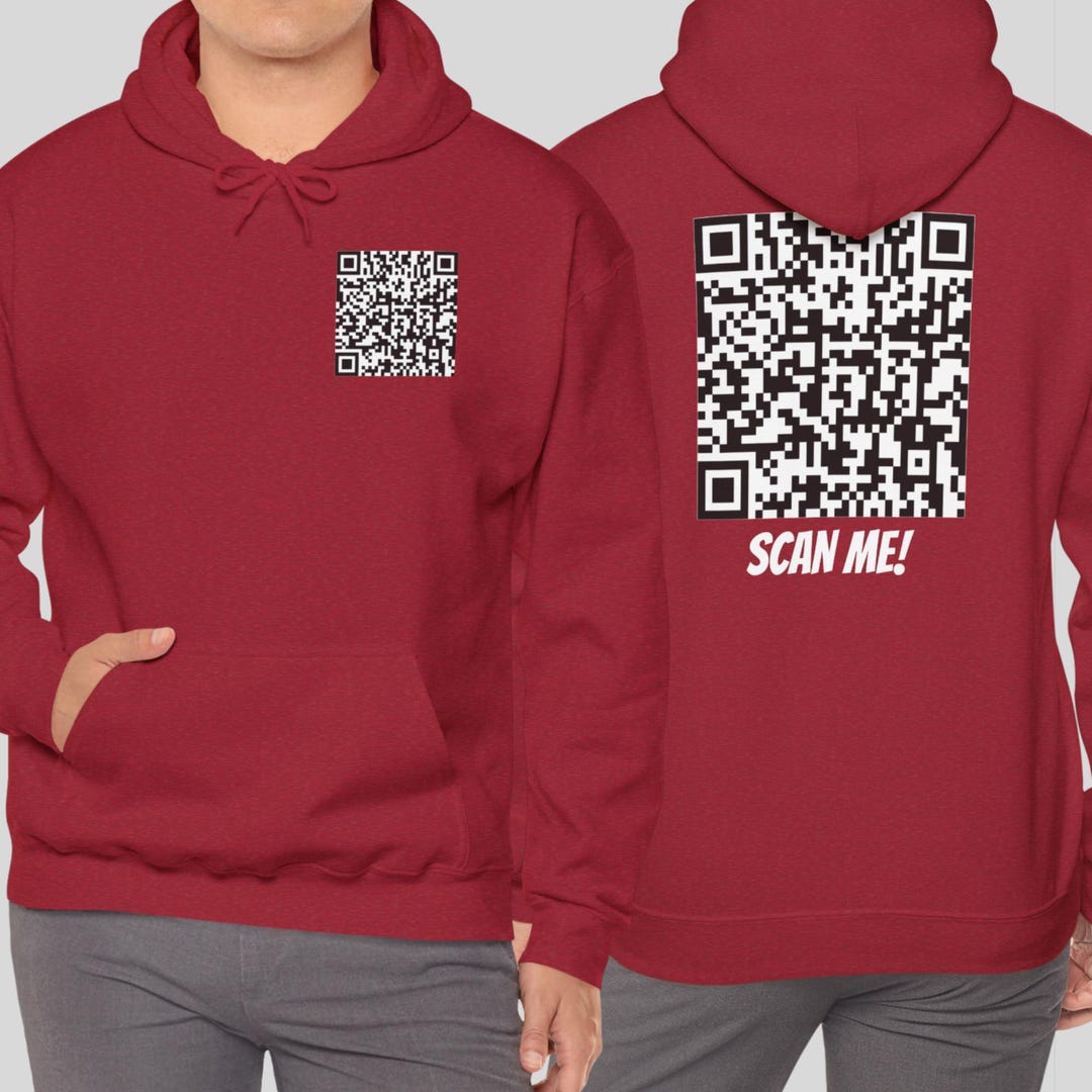 Custom Inspirational QR Code Shirt - Hidden QR Code Message Hoodie ...