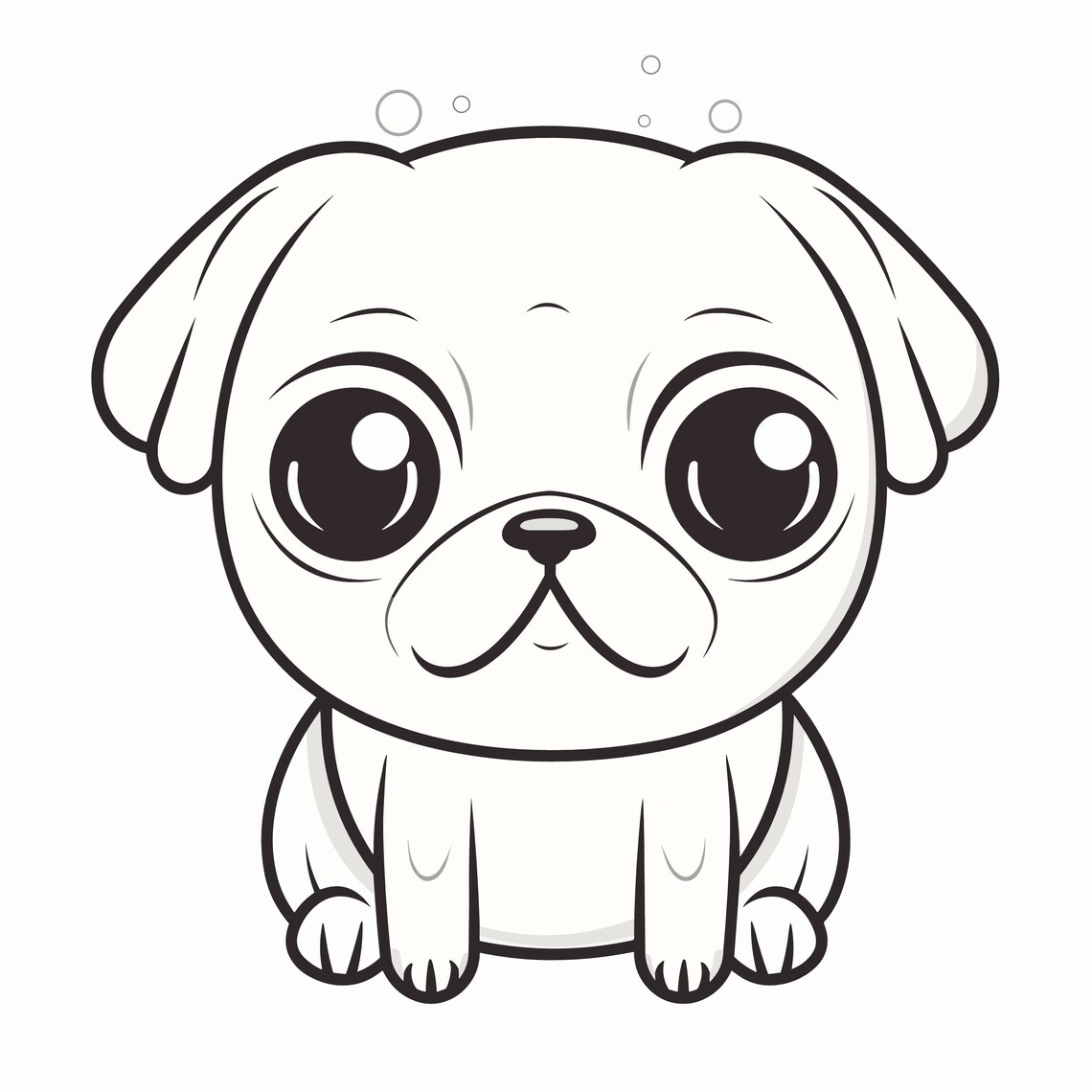 17 Kawaii Pug Coloring Pages | Printable Dog Coloring Sheets for Teens ...