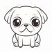 17 Kawaii Pug Coloring Pages | Printable Dog Coloring Sheets for Teens ...
