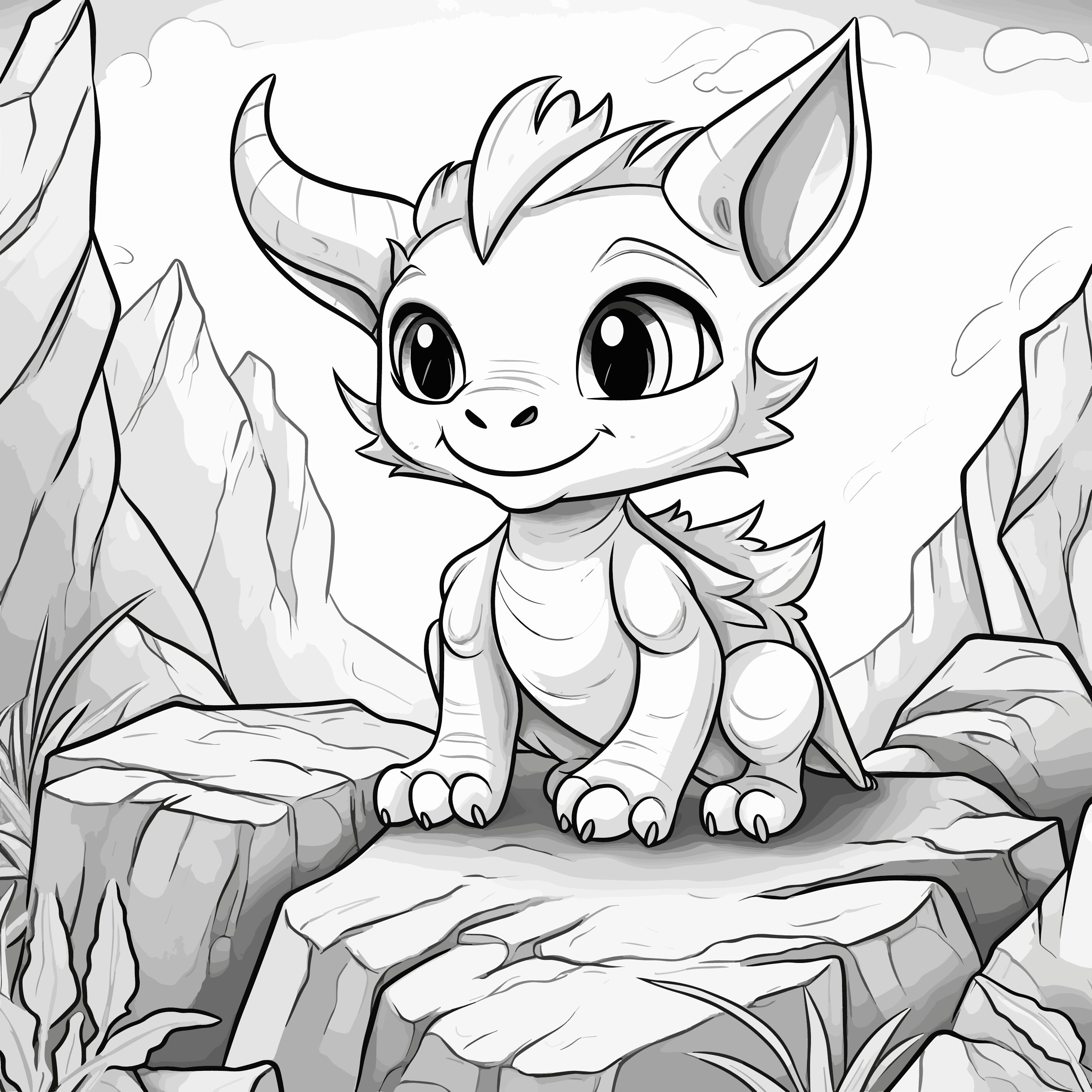 24 Cute Dragon Coloring Pages for Adults and Children, PDF Download - Etsy
