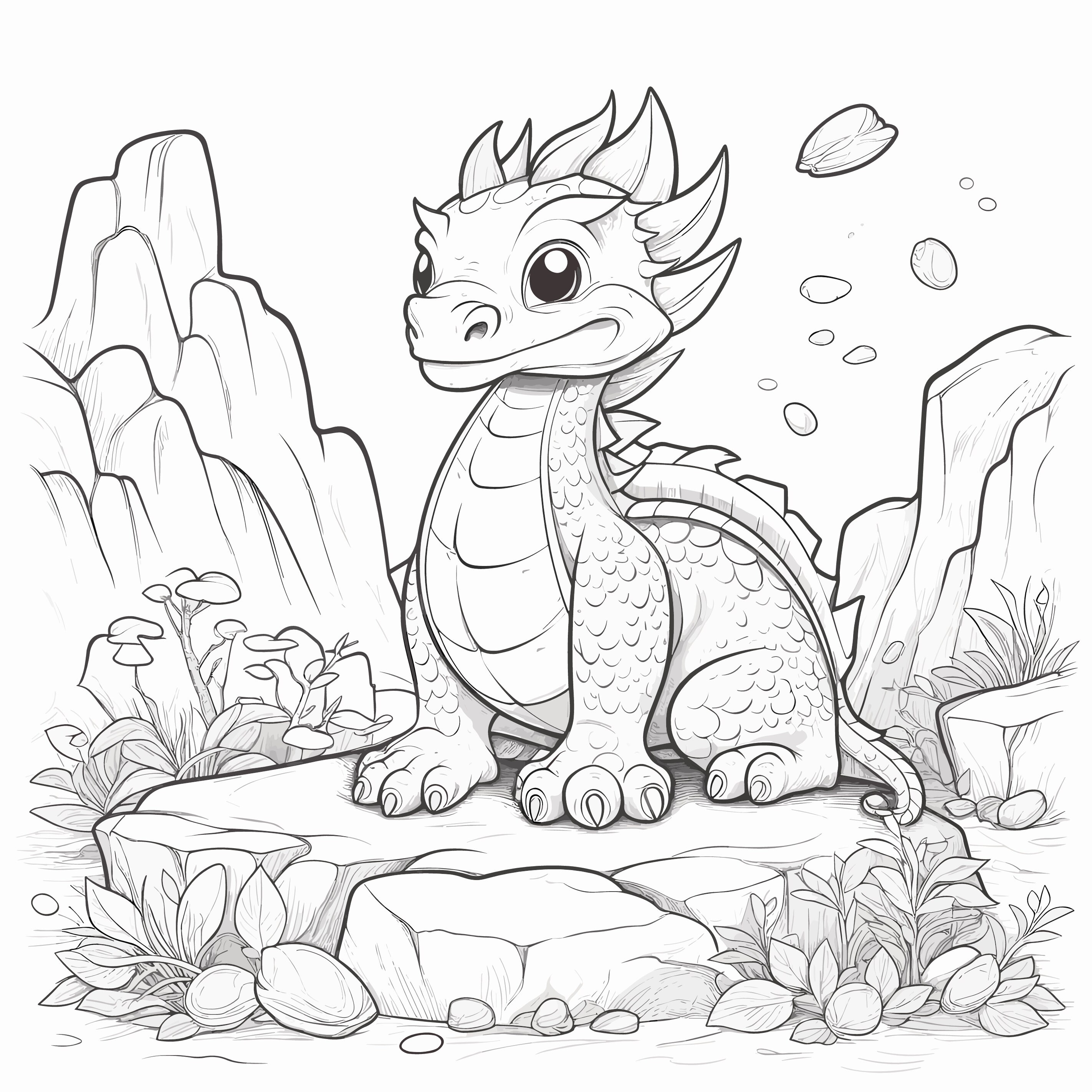 24 Cute Dragon Coloring Pages for Adults and Children, PDF Download - Etsy