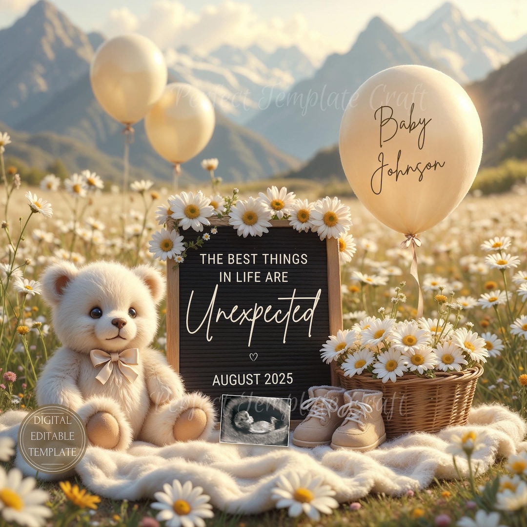 Surprise Pregnancy Announcement Unexpected Baby Announcement Summer ...