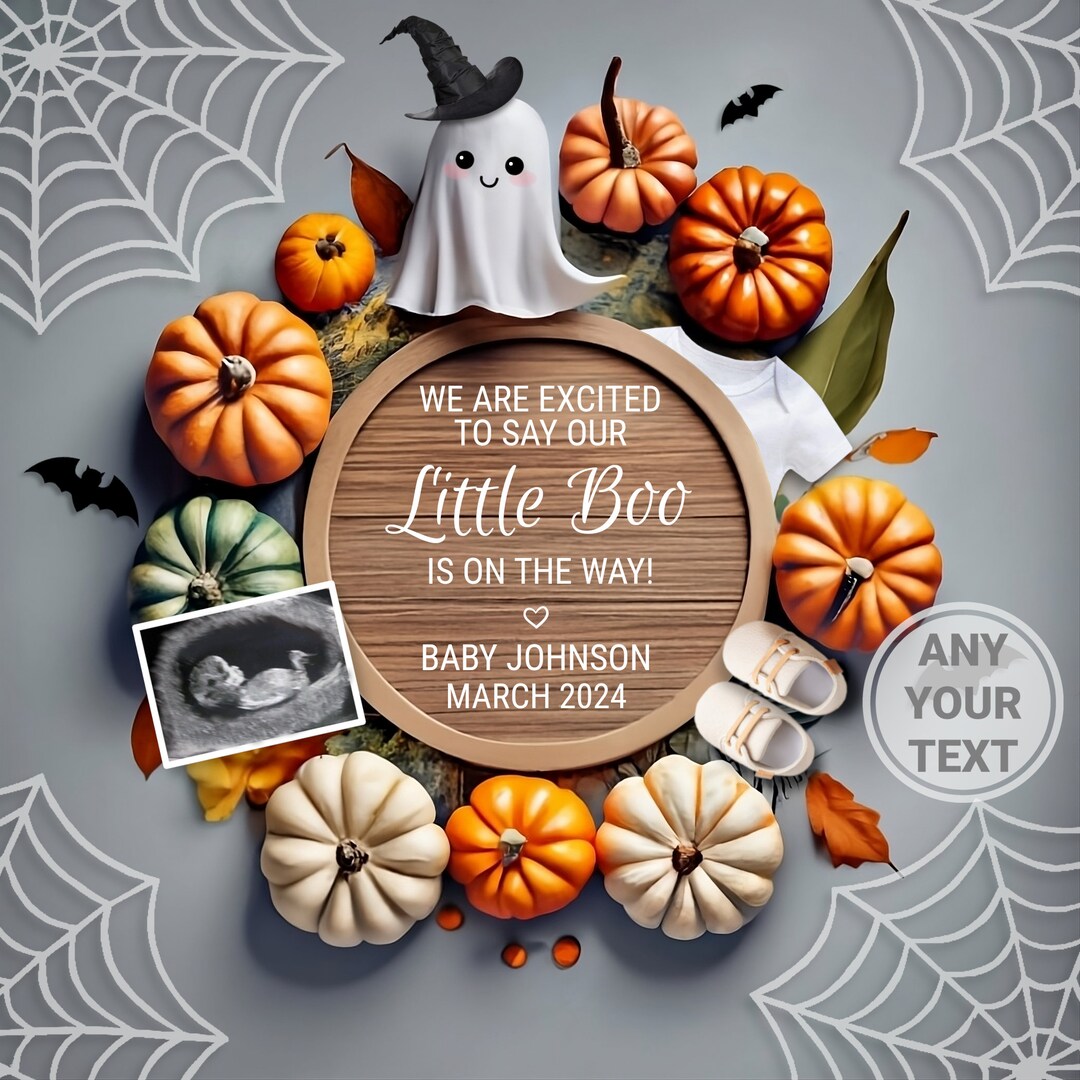 Halloween Pregnancy Announcement Digital Spooky Baby - Etsy