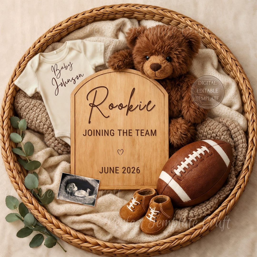 Football Pregnancy Announcement Digital, Rookie Joining the Team ...