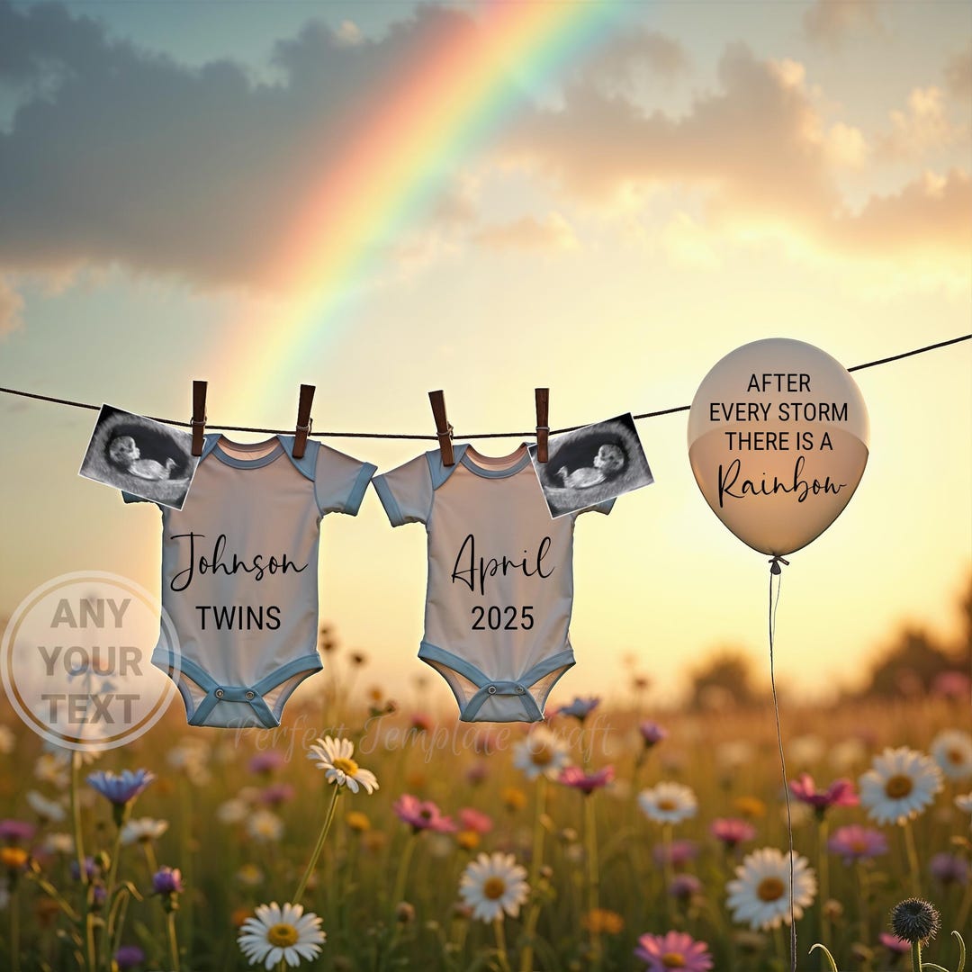 Rainbow Baby Twins Pregnancy Announcement, Digital Twin Baby Reveal ...