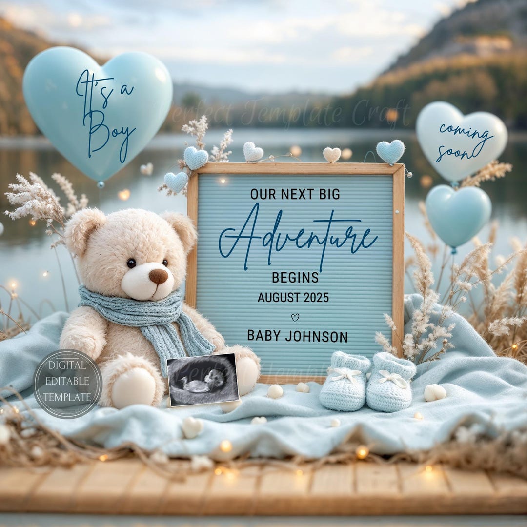 Adventure Baby Boy Pregnancy Announcement, Digital Baby Reveal, Its a ...