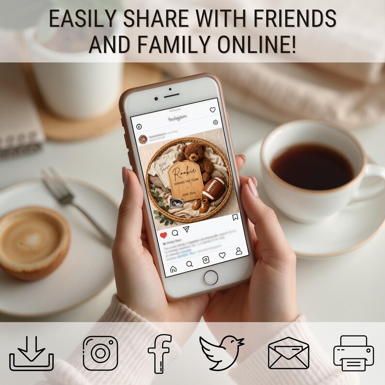 Football Pregnancy Announcement Digital, Rookie Joining the Team ...