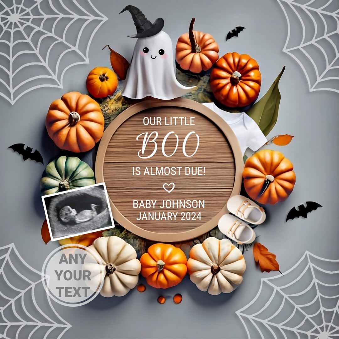 Little Boo Pregnancy Announcement Halloween Digital, Spooky Baby ...