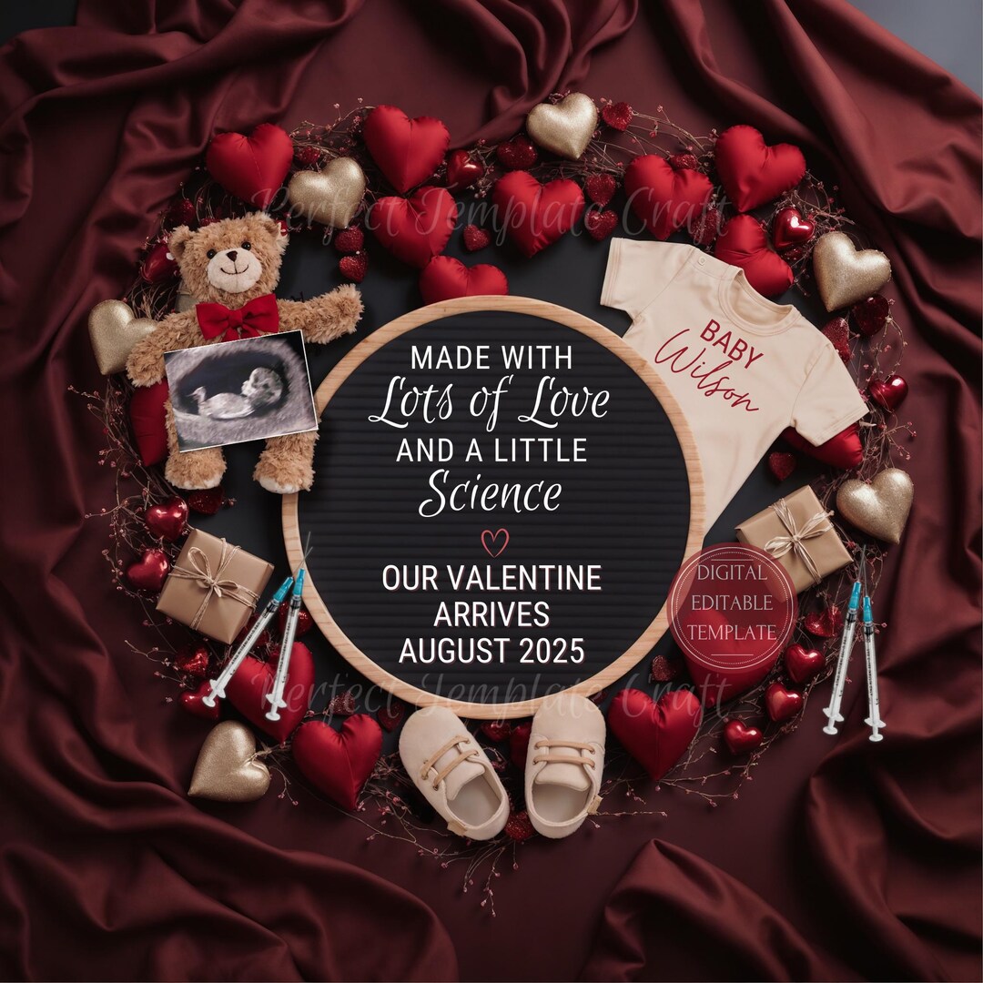 Valentines Day IVF Pregnancy Announcement Digital Valentine's Day IUI ...