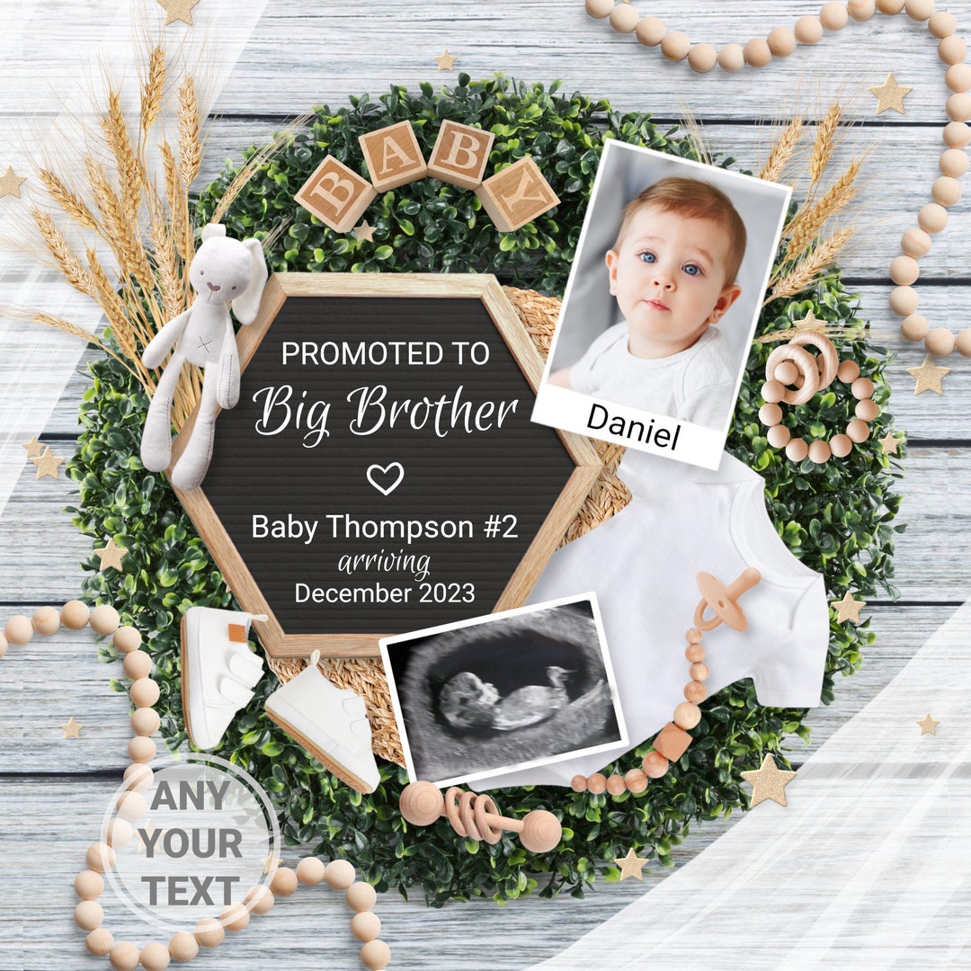 Big Brother Pregnancy Announcement Digital, Second Baby Announcement ...