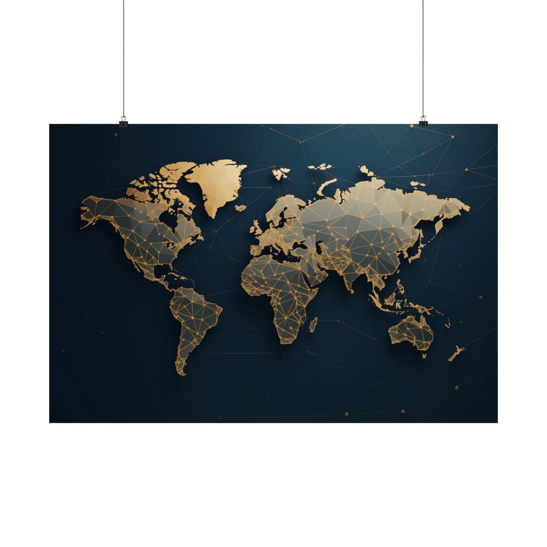 World Map Matte Horizontal Posters - Etsy