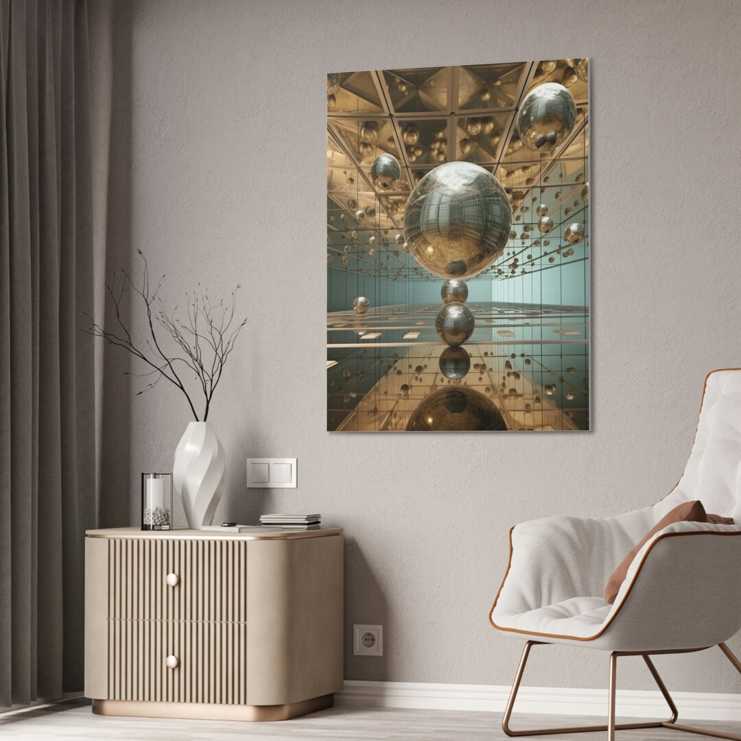 Abstract Sphere Inspired 3D Wall Art Waves, Abstract Contemporary Metal ...